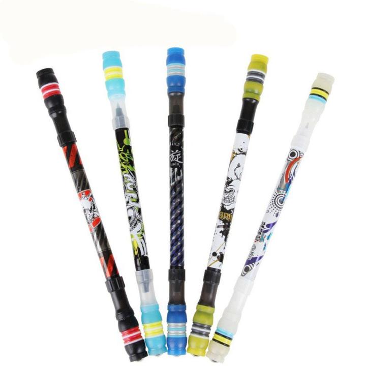 Ant-slip colorful ball-point pen spinning rotation pen color random ...