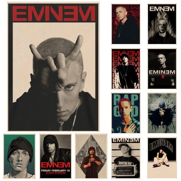 The Famous American Rapper Eminem Art Poster and Print Retro Room Decor ...