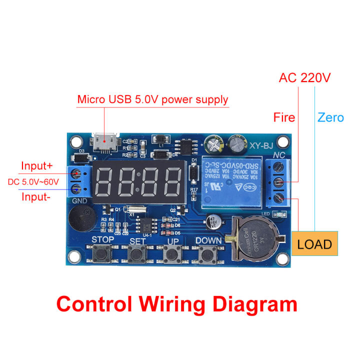 Control Clock with DC 5V Real-Time Timing Relay Module Switch Step ...