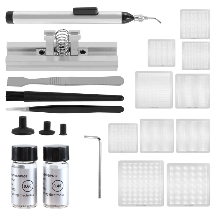 BGA Reballing Directly Heat Stencils Solder Paste Tin Balls Station ...