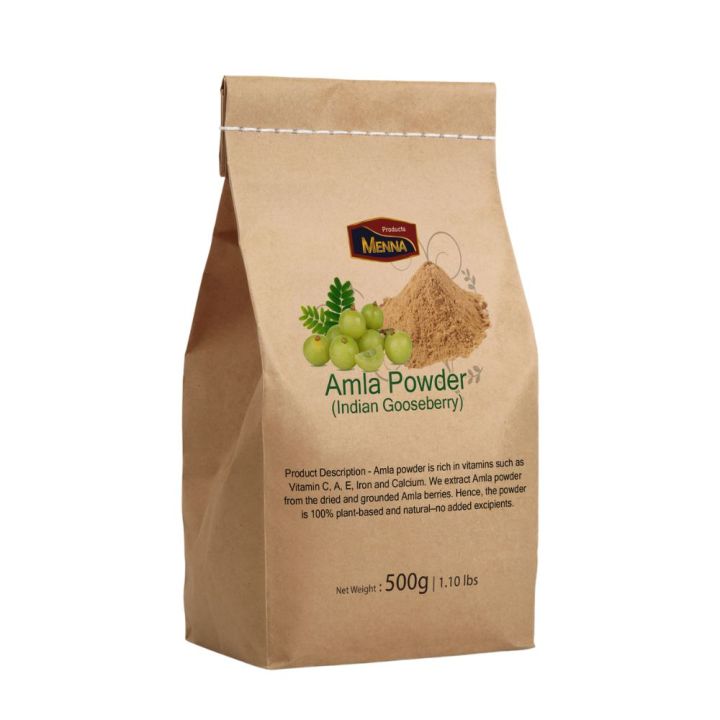 Menna Products Organic Amla Powder (Amalaki - නෙල්ලි) | 500g Resealable ...