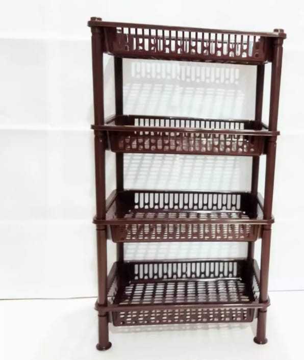 Plastic Vegetable Fruit Rack - 4 Layer Multipurpose Stand Rack | Daraz.lk
