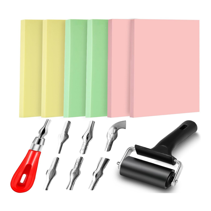 14pcs Rubber Block Stamp Carving Blocks Rubber Stamp Kit, Carving DIY ...