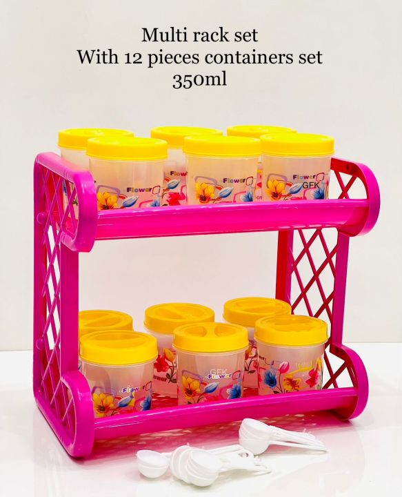 Multi Kitchen Rack with 12 bottle 350ml with spoon | Daraz.lk