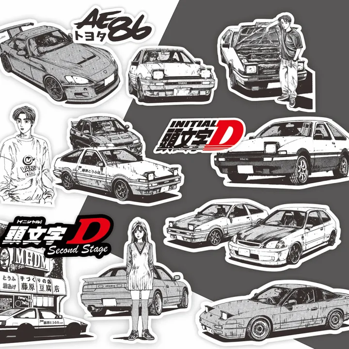 NEW 10/30/75PCS Initial D Anime Stickers Cartoon Kids DIY Funny Decals ...