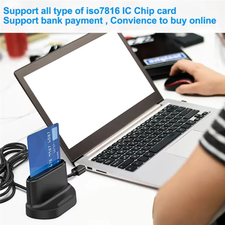 USB Smart Card Reader ATM Tax Return Card Reader Portable Convenient ...