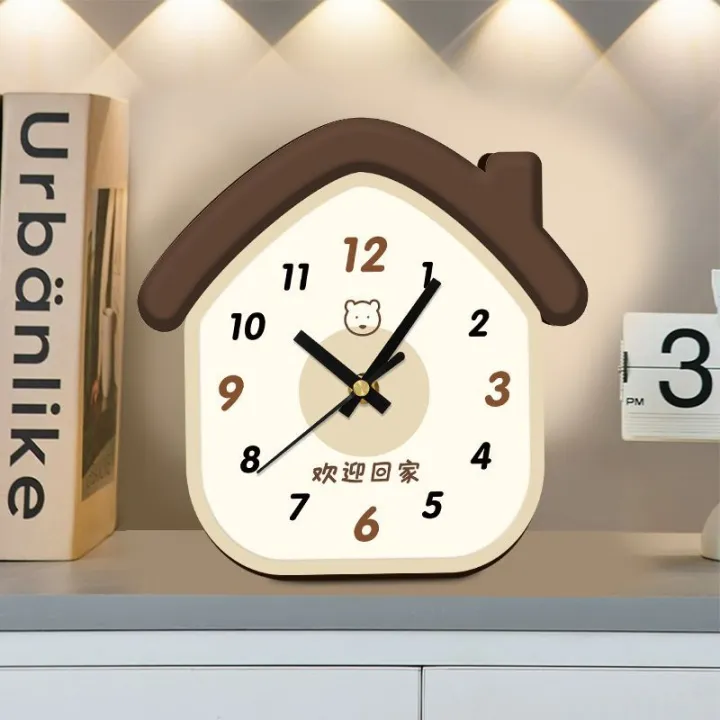 Cat Silent Clock, Brown House Display Table, Clock, Decorative Painting ...