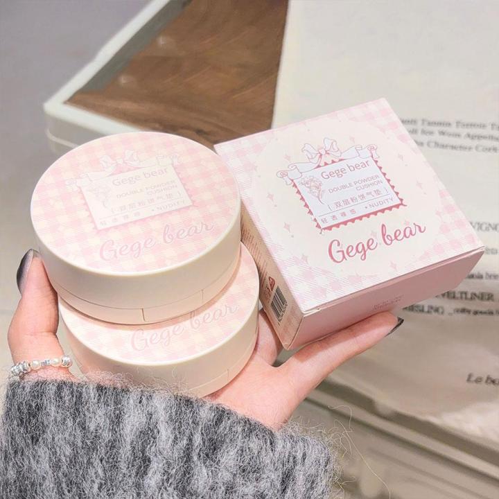 2-in1 Pressed Powder Cushion Foundation Palette Face Cream Matte Oil Up ...