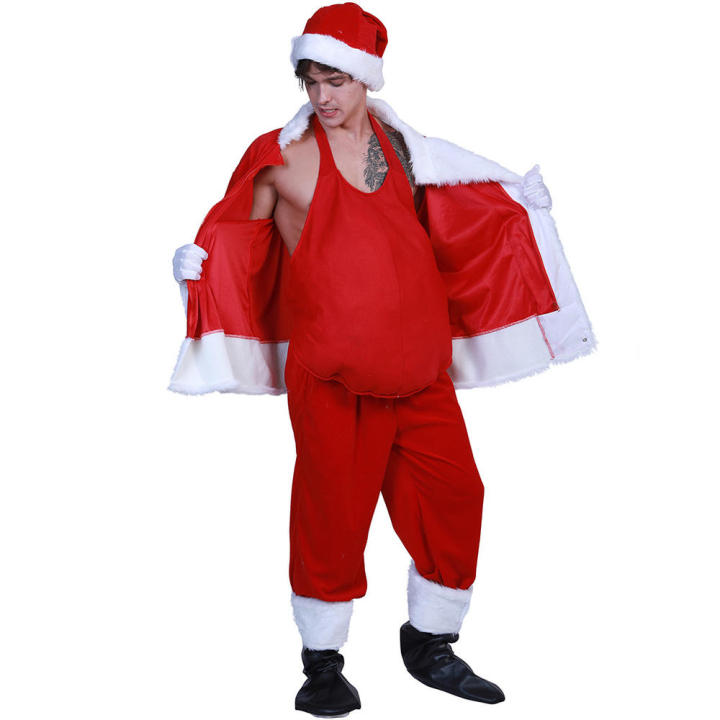 Fabric Santa Claus costume Village Christmas decorations belly prop ...