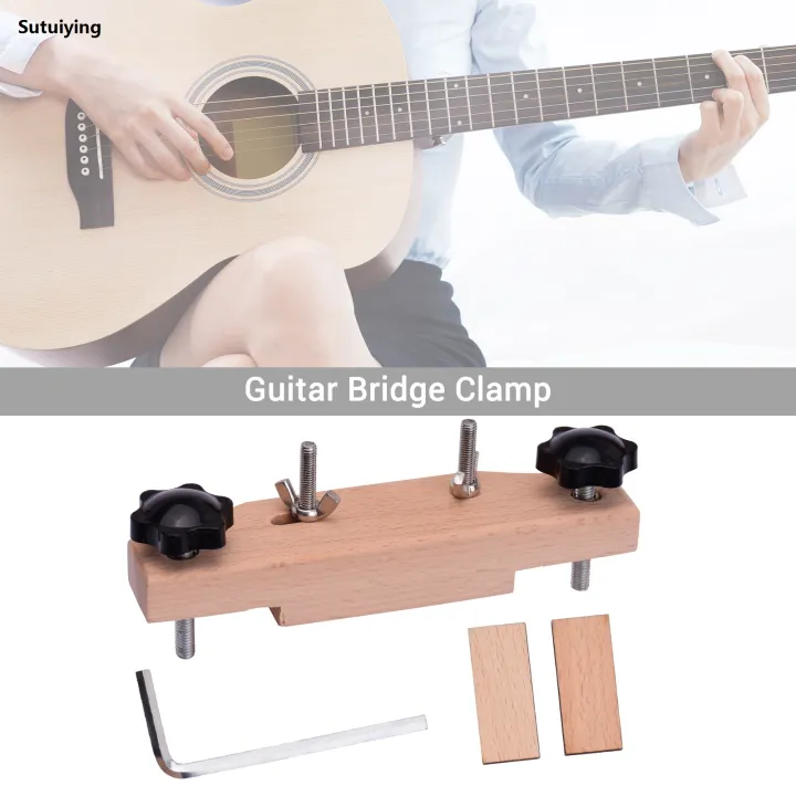 Sutuiying Guitar Bridge Clamp Cork Gasket Set Guitar Portable Bridge ...