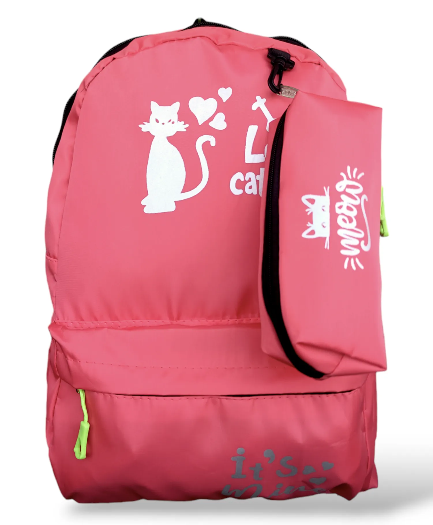 Kitty Design Backpack School Bag Class Bag for Girls & Boys Orange Pink ...