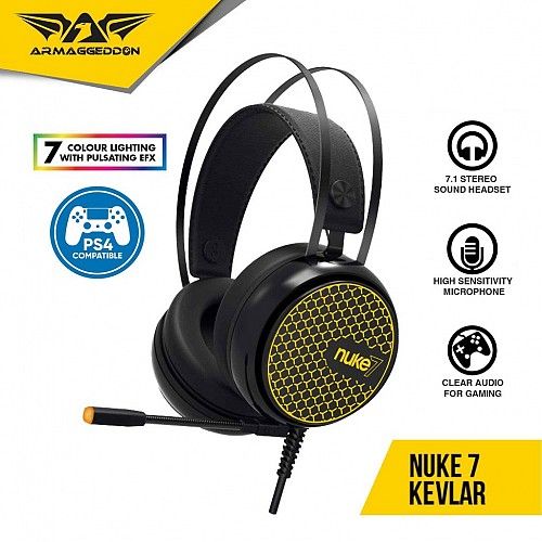 Armaggeddon Nuke 7 Kevlar 7.1 Surround Sound Gaming Headsets With RGB ...
