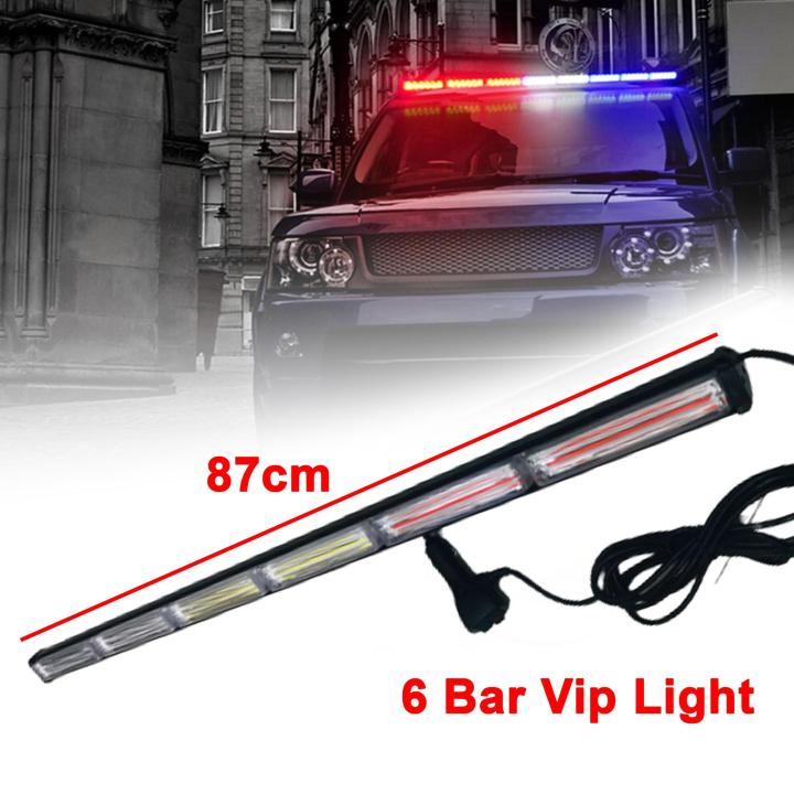 6BAR LED VIP Light 12V COB Metal Boady RED BLUE WHITE Flash Police ...
