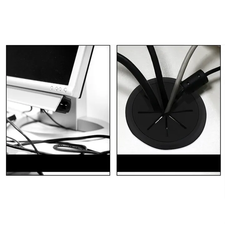 1PCS Desk Wire Hole Cover ABS Plastic Cable Box Computer Hole Table ...