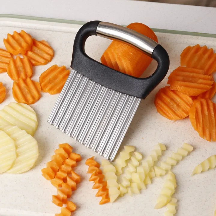 Practical Manual Wave Potato Cutter Sharp Hard Crinkle Cutter Stainless ...