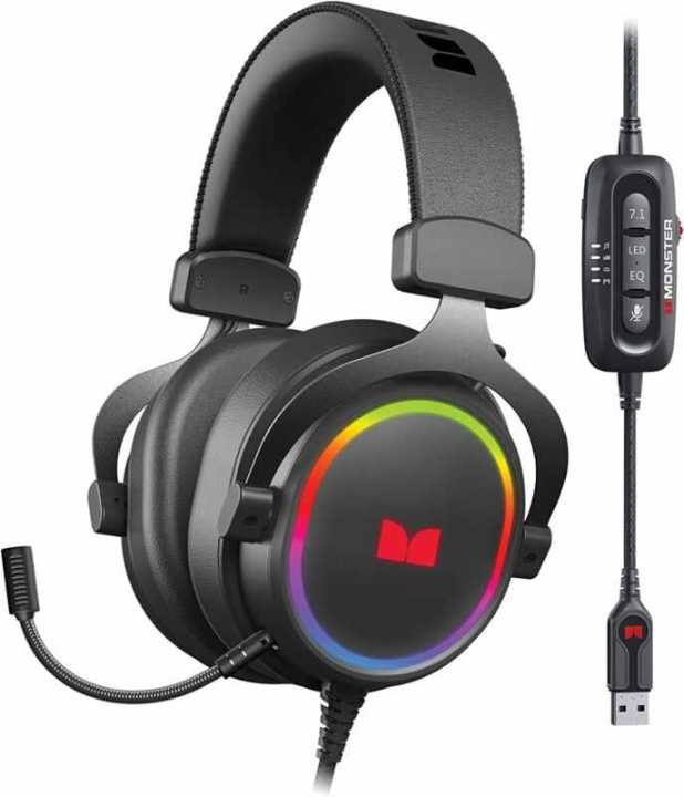 MONSTER RGB Gaming Headset – Stereo Sound – 50MM Drivers –dual jack ...