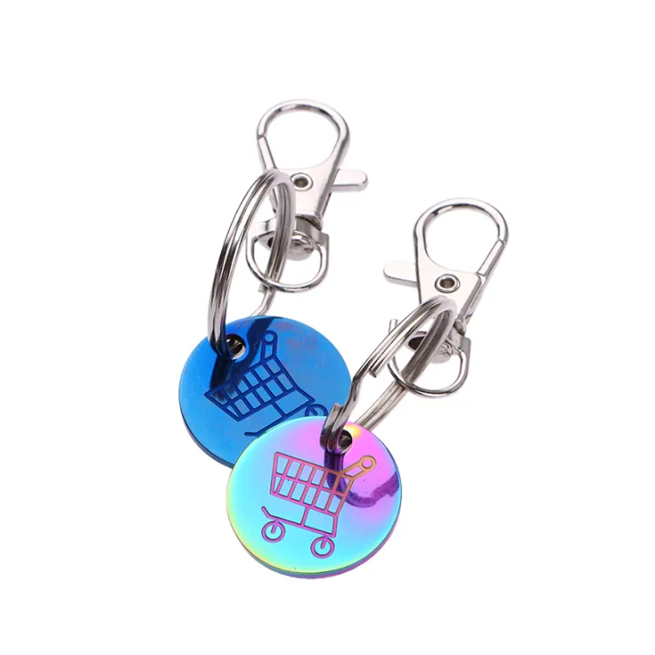 1PCS Portable Carts Token Keyring Solver Chip Key Chain Europe Metal ...