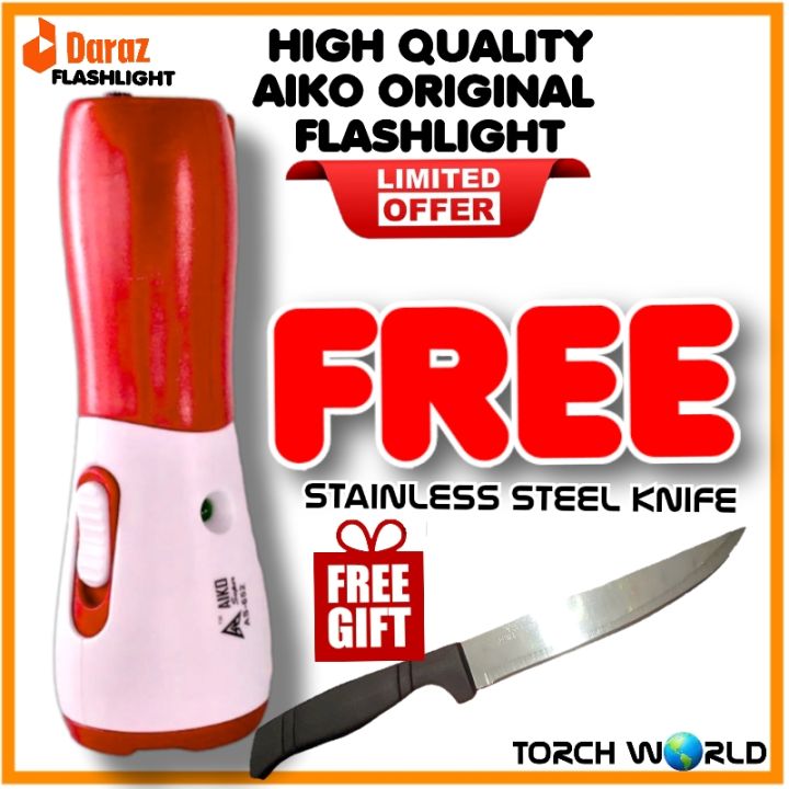 Torch Rechargeable & Flashlight + Free Stainless Steel Knife | Daraz.lk
