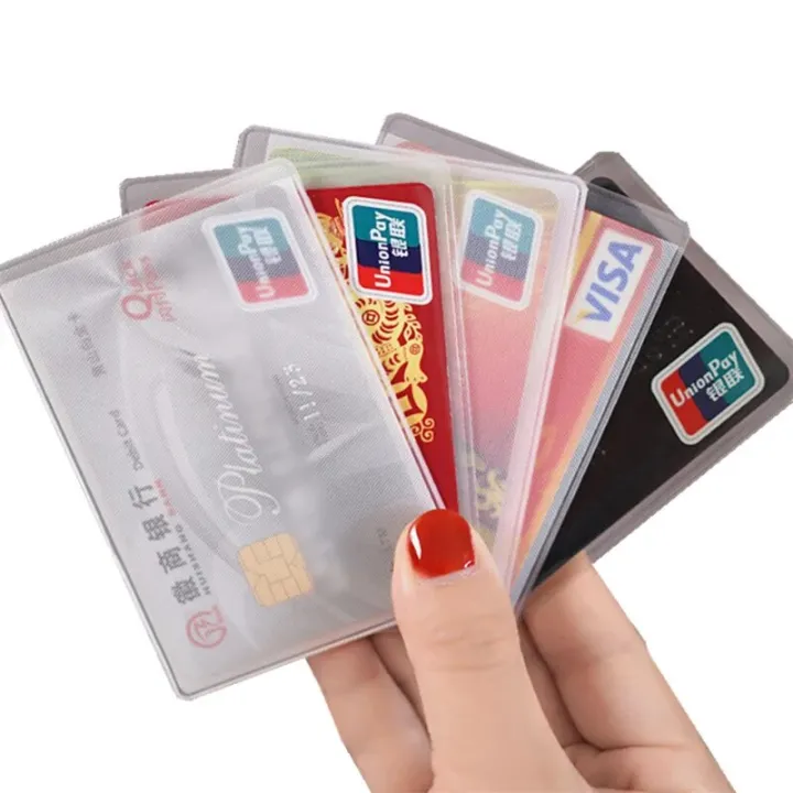 10pcs Transparent ID Bank Credit Card Protective Cover Case Dustproof ...