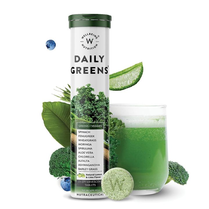Wellbeing Nutrition Daily Greens (15 Effervescent Tablets) | Wholefood ...