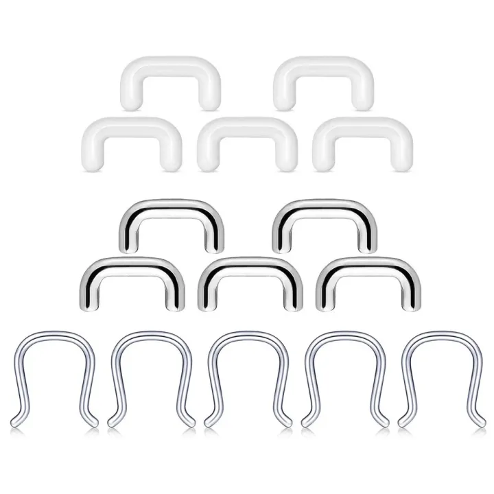 1PCS/5PCS Clear Retainers Septum Nose Studs for Work Flexible Lip Ear ...