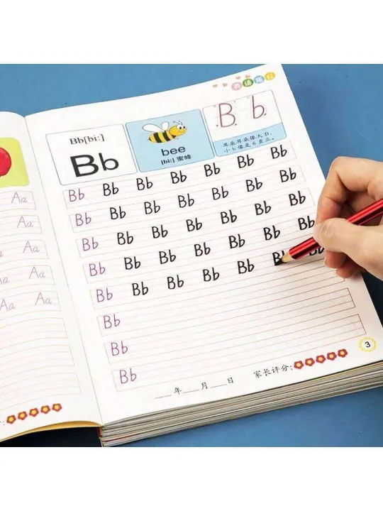 32-Page Book + Gift: 2 Pencils, 1 Random Color Pencil Grip, Alphabet A ...