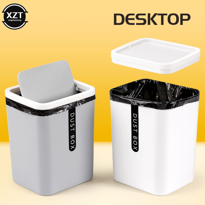 Home Creative Mini Small Waste Bin Desk Garbage Basket Table Trash Can ...