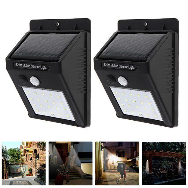 40 led Solar Powered Sensor Led Wall Light - Black | Daraz.lk