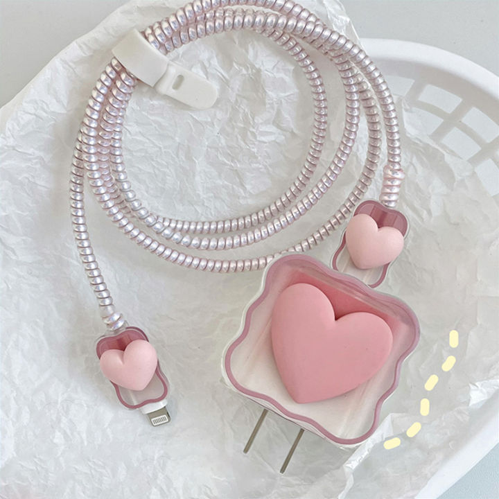 Cute Cable Protector for iPhone Charger with Unique Design 3D Love ...