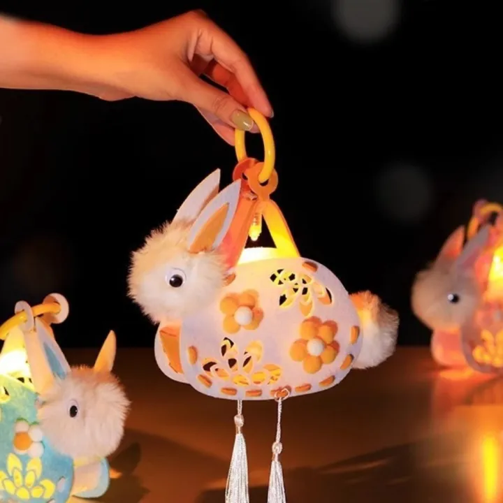Cute Traditional Rabbit Lantern Chinese Style Handmade LED Lantern Toys ...