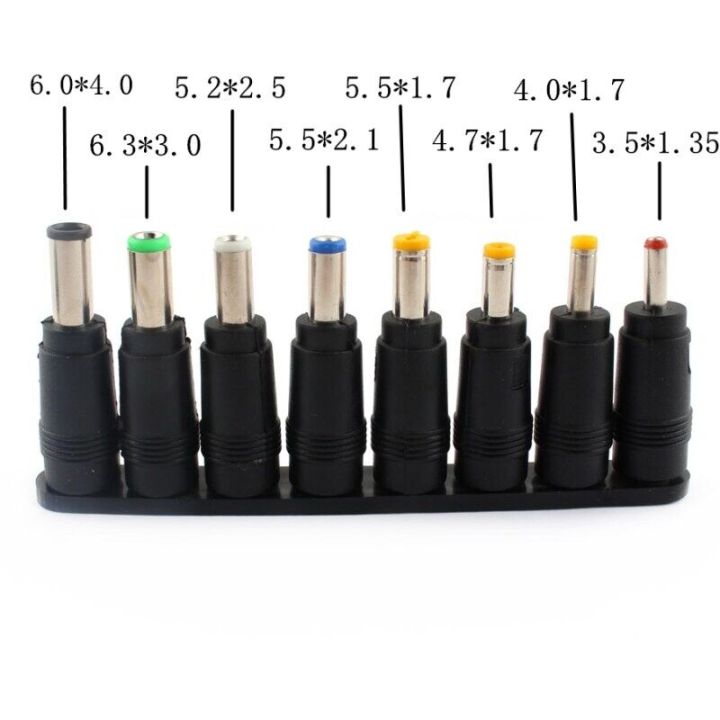 8PCS Universal AC to DC Tips Connectors power connector laptop set 5 ...