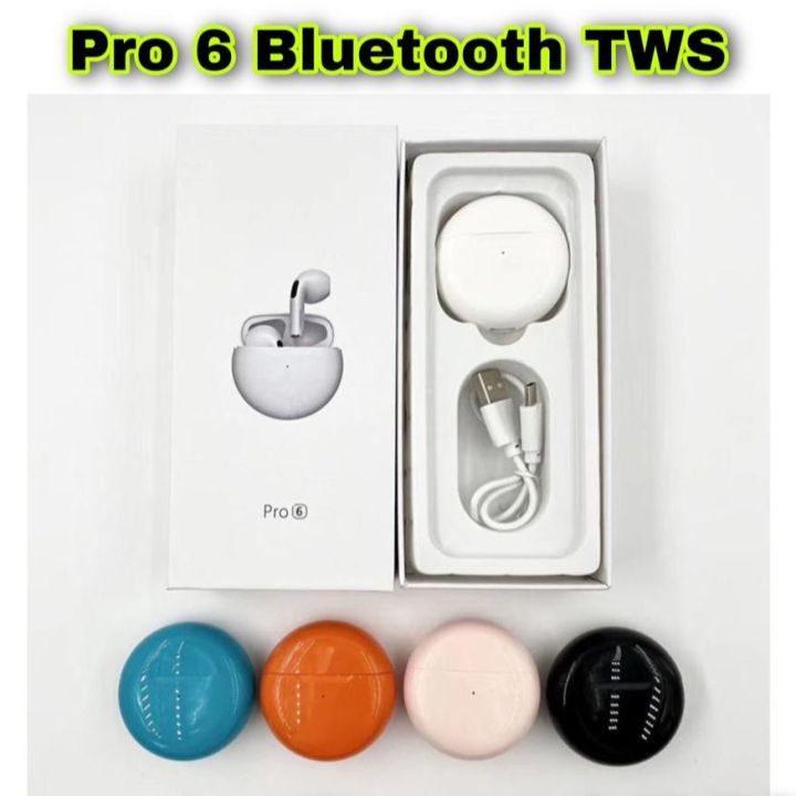 Air Pro 6 TWS Wireless Headphones with Microphone Bluetooth Earphones ...