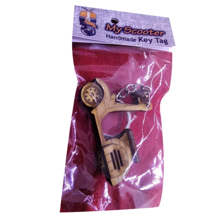 Handmade Wooden Scooter Key Tag: Unique key tag with a scooter design ...