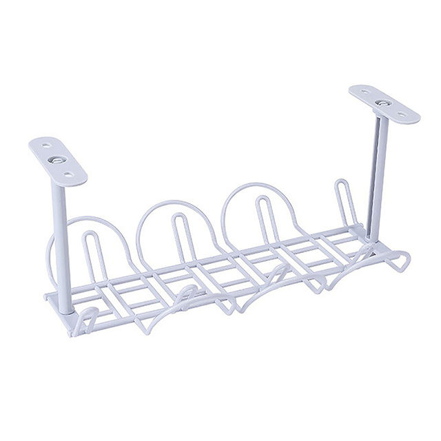 Desk Cable Management Tray Under Table Socket Hang Holder Power Strip ...