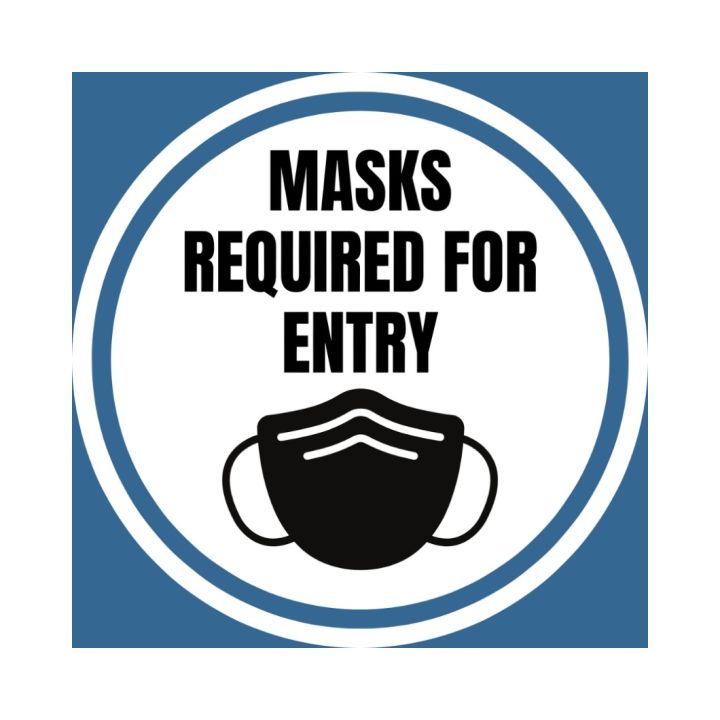 MASKS REQUIRED FOR ENTRY STICKER - SQUARE - 6INCH X 6 INCH | Daraz.lk