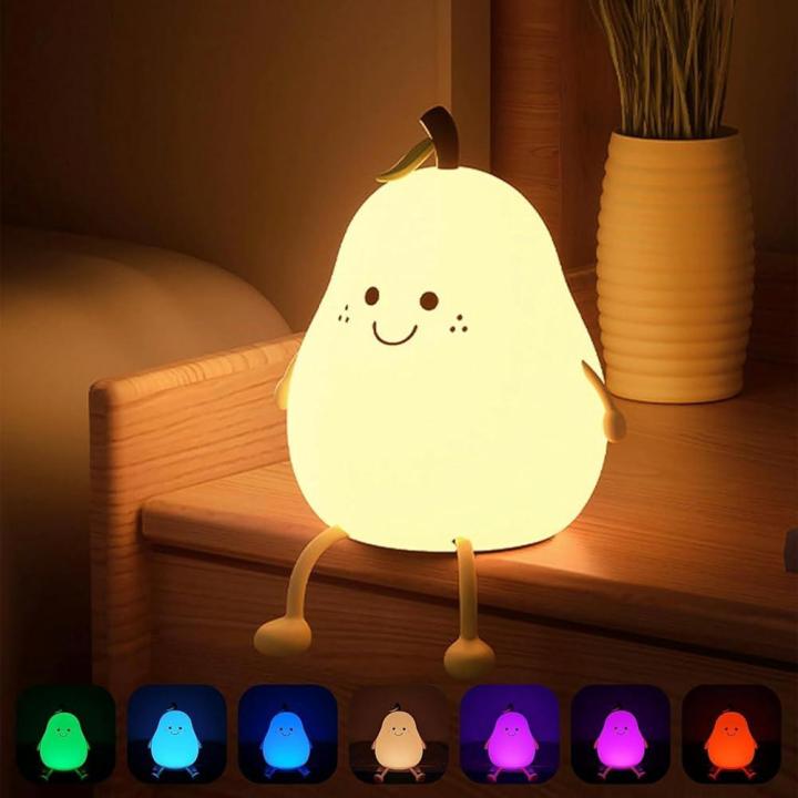 Pear Night Light For Baby and Toddler Kawaii Fruit Sleeping NightLight ...