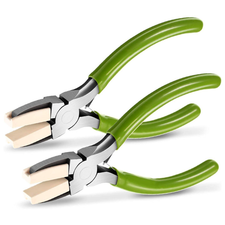 2 Packs Nylon Nose Pliers Double Nylon Jaw Pliers Carbon Steel Jewelry ...
