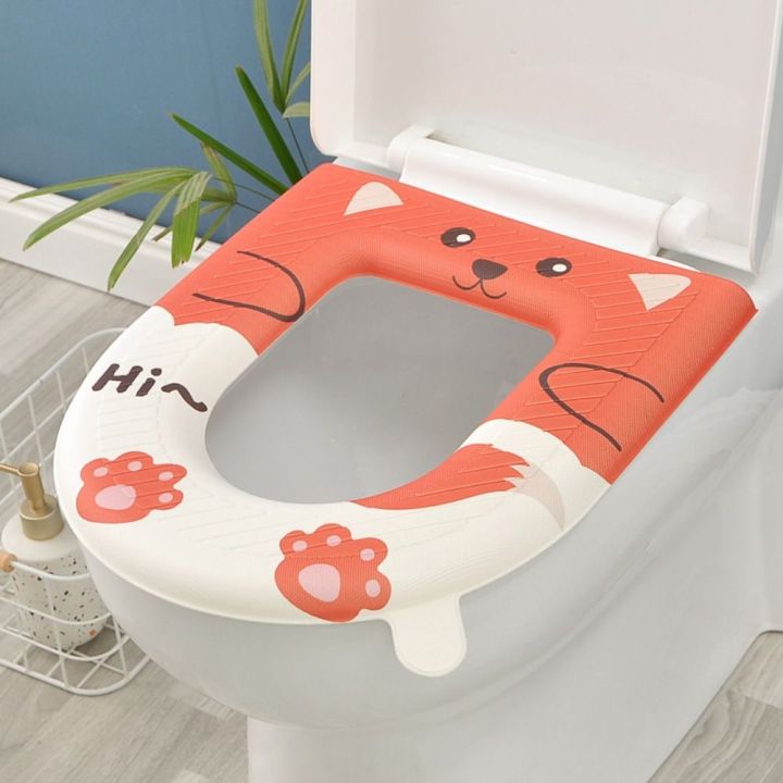 Washable With Handle EVA Toilet Seat Cover Universal Waterproof Toilet ...
