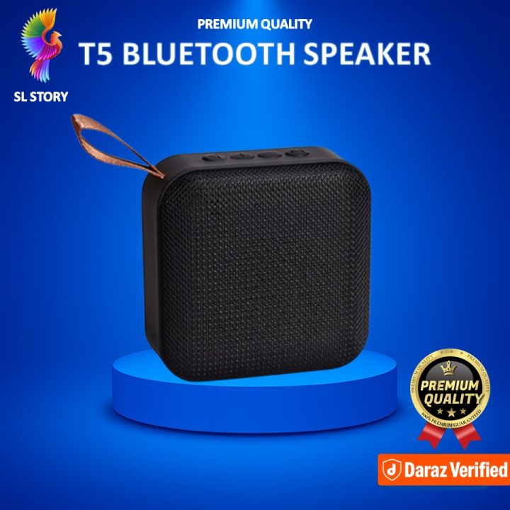 T5 Portable Bluetooth-compatible Speaker Wireless Loudspeaker Stereo Sound Outdoor Music ...