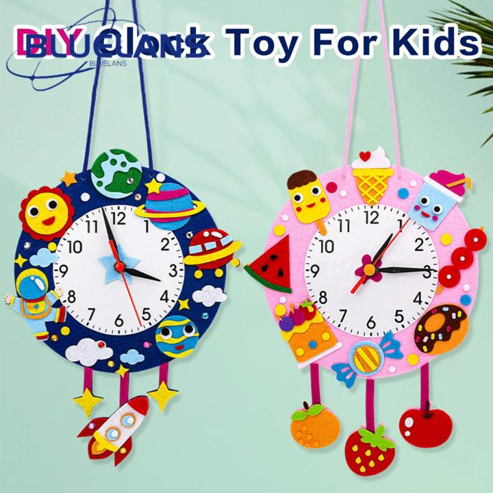 Diy Clock Toy for Kids Diy Non-woven Cartoon Clock Toy Educational Gift ...