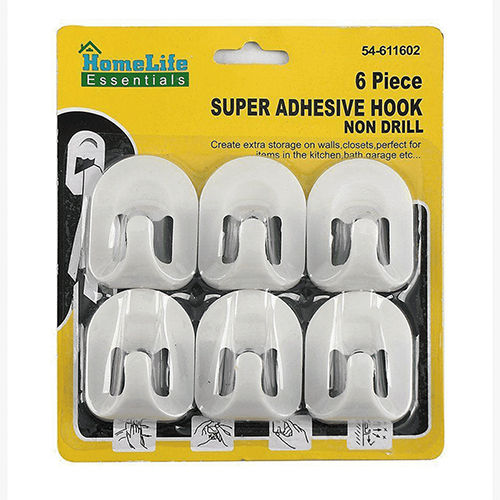 Super Adhesive Hooks Non Drill 06 Pcs - Multipurpose Hooks with ...