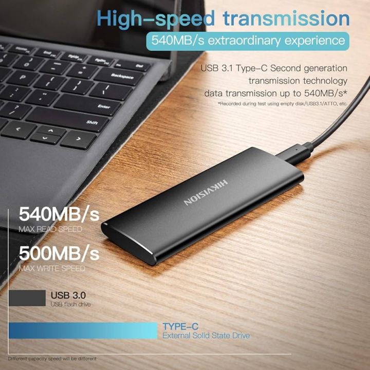 HIKVISION PORTABLE SSD DRIVE TYPE C USB 3.1 (HS-ESSD-T200N/128G) 2 ...