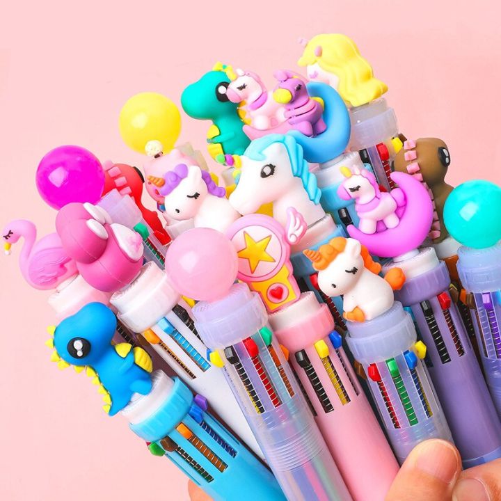 10 In 1 Ballpoint Pen 1Pcs, 10 Colors Cute Animal Cartoon Ballpoint Pen ...