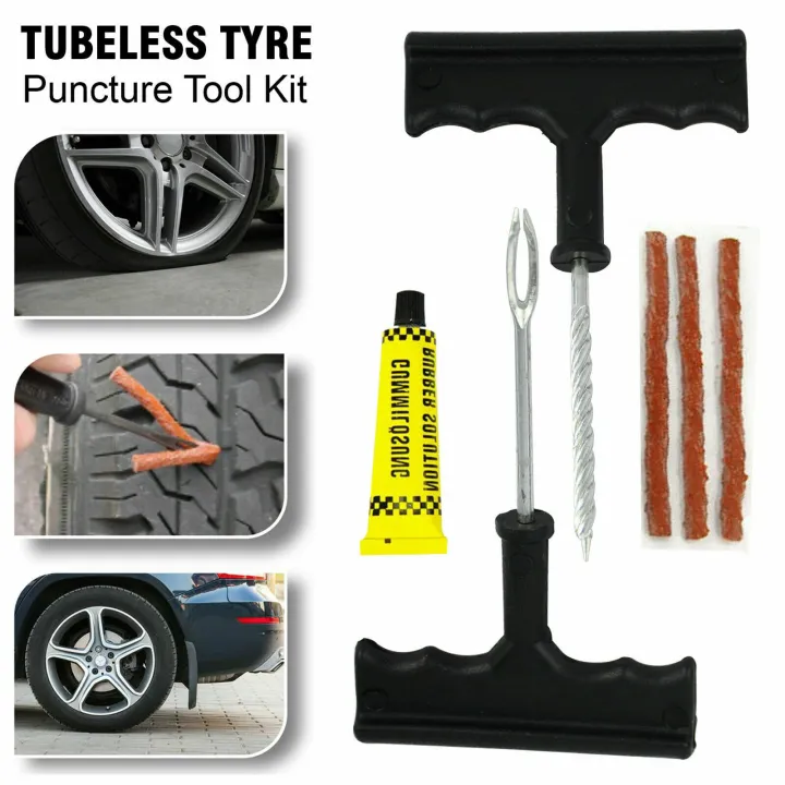 6Pcs Set Professional Auto Car Tire Repair Kit Car Bike Auto Tubeless Tire Tyre Puncture Plug Repair Tool Kit Tool Car Accessories Daraz.lk