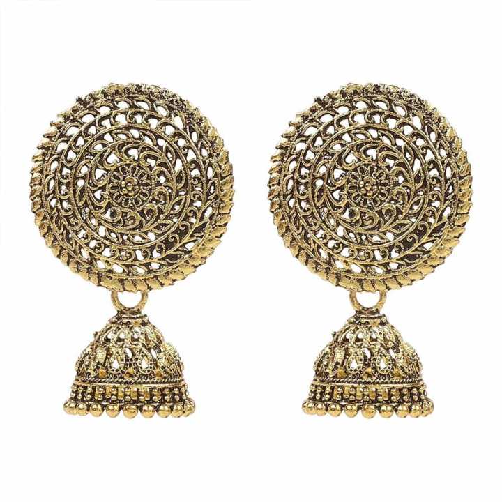dull gold Jimikki Earrings With White Pearl For Women Party Wedding ...