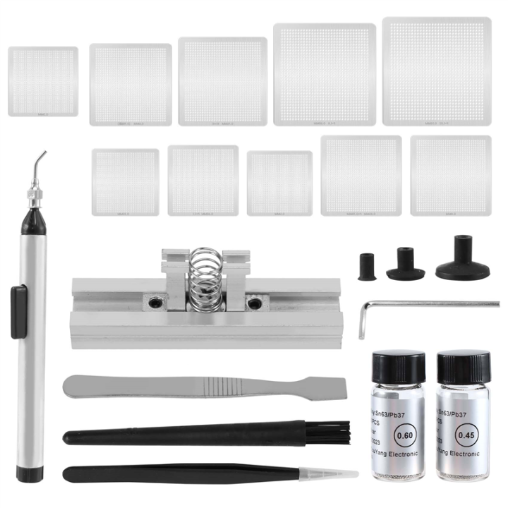BGA Reballing Directly Heat Stencils Solder Paste Tin Balls Station ...