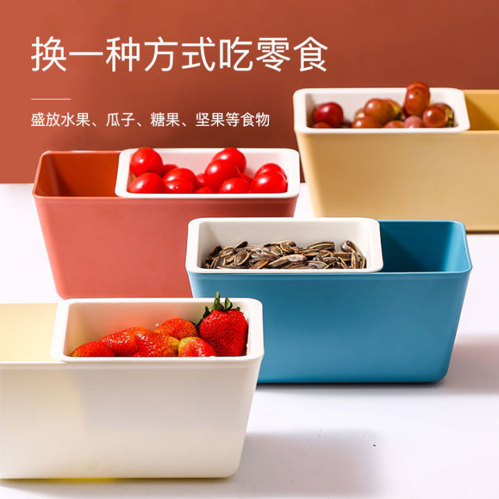 Home Use Lazy Double-Layer Snack Box Sunflower Seed Eater Square ...