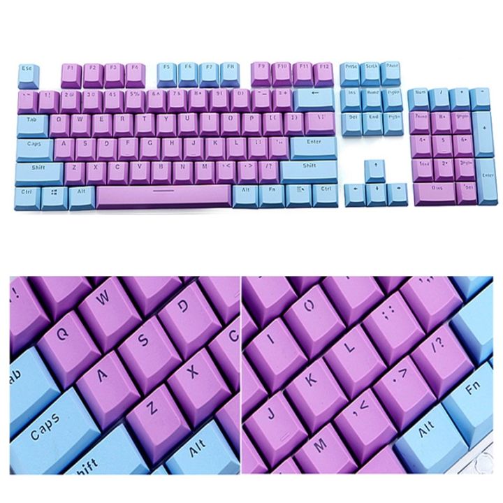 104-Keys Two-Color Mold Transparent PBT Keycap Mechanical Keyboard ...