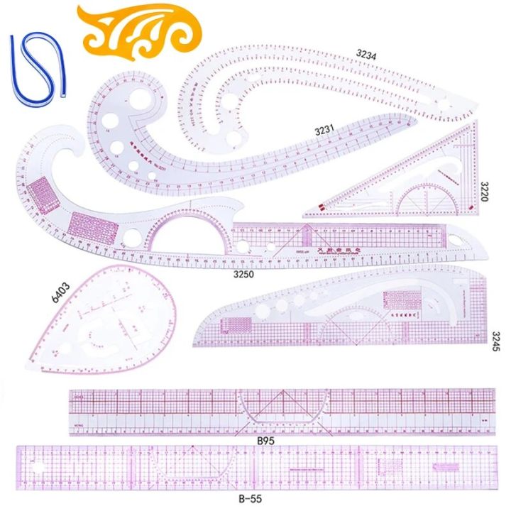 Qsezeny French curve sewing set sewing machine ruler multi-function ...