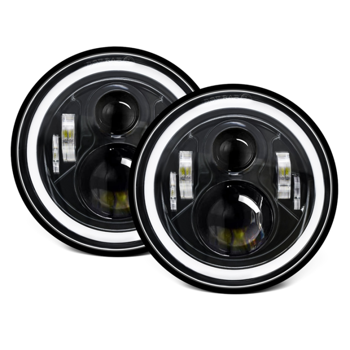 7 Inch 100W Car LED Headlights DRL Turn Signal Light LED Halo Ring ...